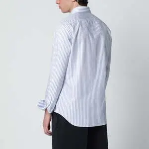 XACUS Travel Tailor Fit Shirt White Striped - Light Blue