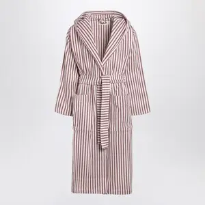 TEKLA Bathrobe White/dark Pink Striped - Green