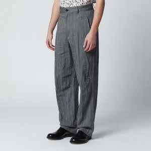 Dries Van Noten Herringbone Trousers - Black