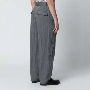 Dries Van Noten Herringbone Trousers - Black