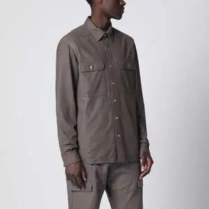 Rick Owens Mud-colored Cotton-blend Shirt - Grey