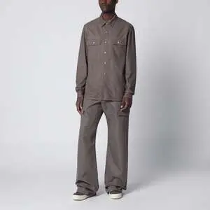 Rick Owens Mud-colored Cotton-blend Shirt - Grey