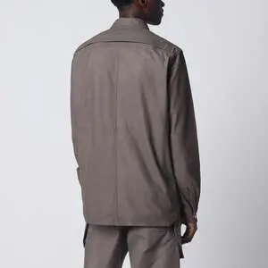 Rick Owens Mud-colored Cotton-blend Shirt - Grey