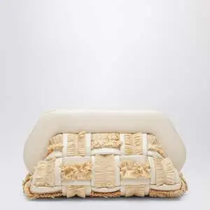 THEMOIRE Tia Clutch With Raffia Inserts - Beige