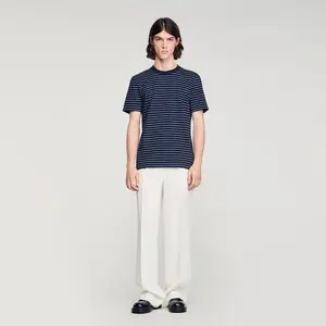 Sandro Striped T-shirt - Marine / Blanc
