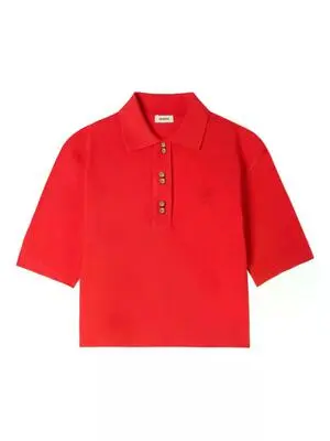 Sandro Embroidered Buttoned Polo Shirt