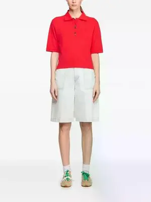 Sandro Embroidered Buttoned Polo Shirt