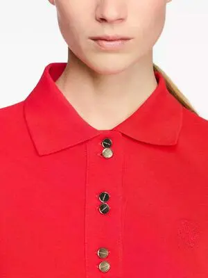 Sandro Embroidered Buttoned Polo Shirt