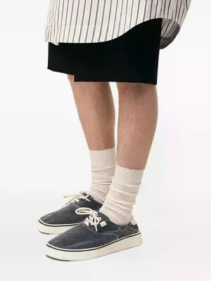 AMI Paris Tennis Washed-effect Sneakers