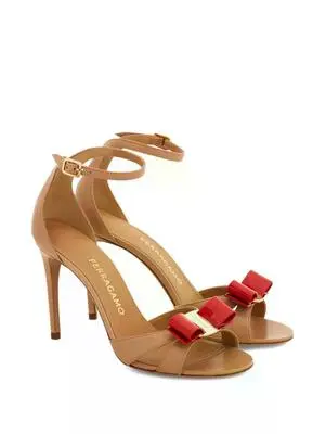 FERRAGAMO 90mm Vara Bow Heeled Sandals - Neutrals