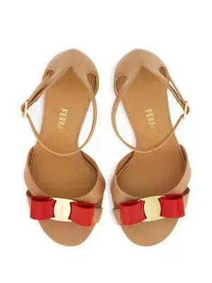 FERRAGAMO 90mm Vara Bow Heeled Sandals - Neutrals