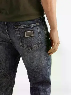 Dolce & Gabbana Logo-plaque Jeans - Blue