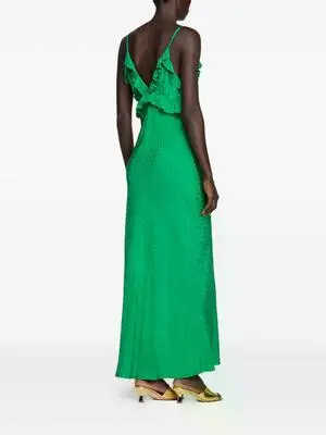 Sandro Maxi Ruffled V-neck Dress