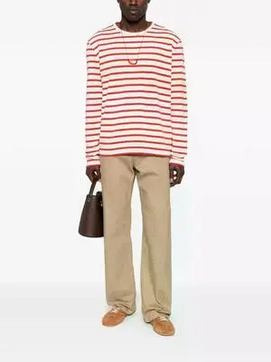 JIL SANDER Striped-pattern Long-sleeve T-shirt - Neutrals