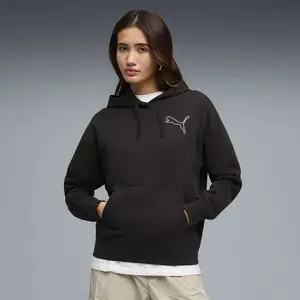 PUMA Relaxed Fit Bedazzled Hoodie - Black