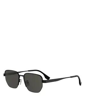 Fendi 54mm Geometric Sunglasses - Shiny Black/smoke Lens