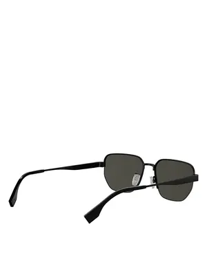 Fendi 54mm Geometric Sunglasses - Shiny Black/smoke Lens