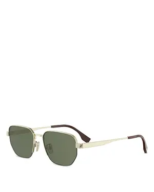 Fendi 54mm Geometric Sunglasses - Shiny Gold/green Lens