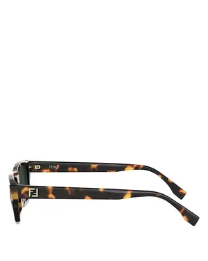 Fendi Ff Squared Sunglasses, 55mm - Orange Havana/green Lens