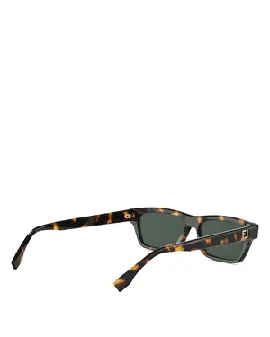Fendi Ff Squared Sunglasses, 55mm - Orange Havana/green Lens
