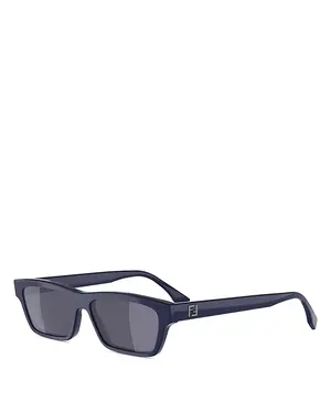 Fendi Ff Squared 55mm Sunglasses - Shiny Blue/silver Lens