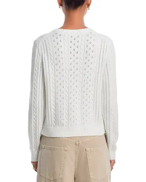 Aqua Pointelle Pearl Cardigan