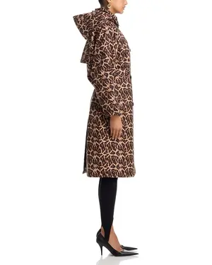 Aqua Animal Print Trench Coat