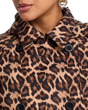 Aqua Animal Print Trench Coat