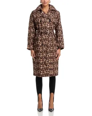 Aqua Print Trench Coat