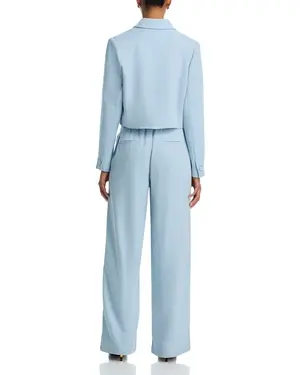 Aqua Shimmer Tweed Wide Leg Trousers