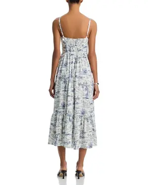 Aqua Toile Midi Dress Exclusive