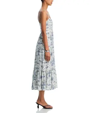 Aqua Toile Midi Dress Exclusive