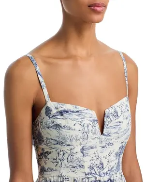 Aqua Toile Midi Dress Exclusive