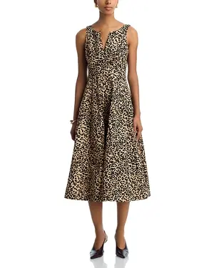 Aqua V-neck Paneled Sleeveless Dress