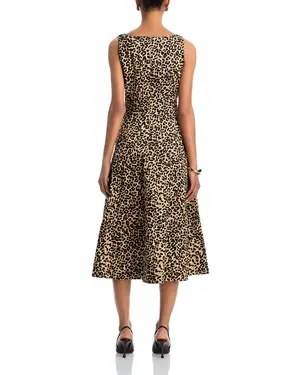 Aqua V-neck Paneled Sleeveless Dress