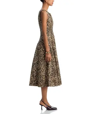 Aqua V-neck Paneled Sleeveless Dress