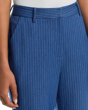 Aqua Pinstripe Wide Leg Trousers