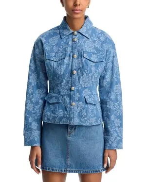 Aqua Denim Jacquard Jacket