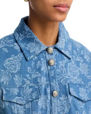 Aqua Denim Jacquard Jacket