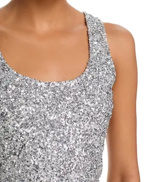 Aqua Sequin Tank Top