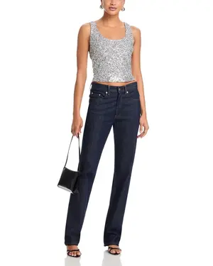 Aqua Sequin Tank Top