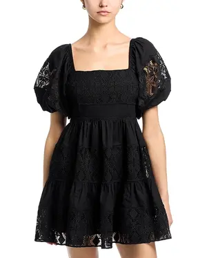 Women's Long Sleeve Lace Mini Cocktail Dresses