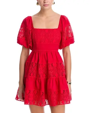 Women's Long Sleeve Lace Mini Cocktail Dresses