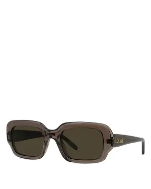 Loewe Rectangular Sunglasses, 51mm - Transparent Brown/brown