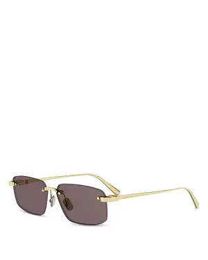 Dior Rectangular Sunglasses, 59mm - Shiny Gold / Smoke