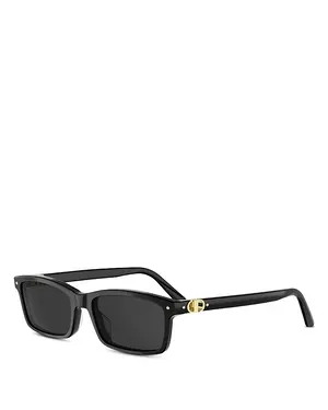 Dior Petit Cd Rectangular Sunglasses - Shiny Black / Smoke