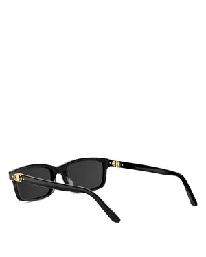 Dior Petit Cd Rectangular Sunglasses - Shiny Black / Smoke