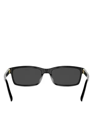 Dior Petit Cd Rectangular Sunglasses - Shiny Black / Smoke