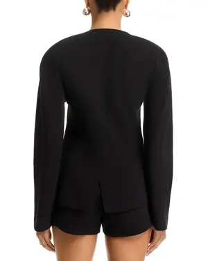 Aqua Collarless Blazer