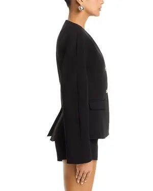 Aqua Collarless Blazer